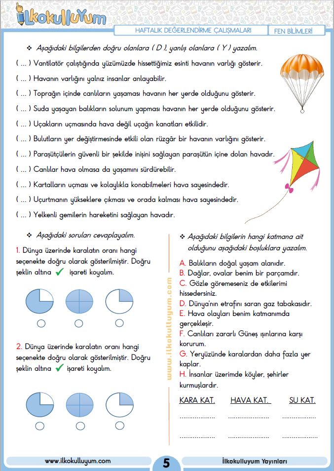 3. SINIF 3. HAFTA ÖDEVLERİ (ETKİLEŞİMLİ VE CEVAP ANAHTARLI) | Dosya
